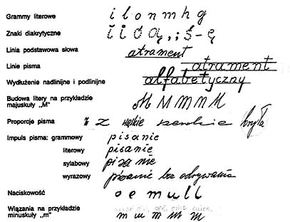 Badanie pisma, podział pisma